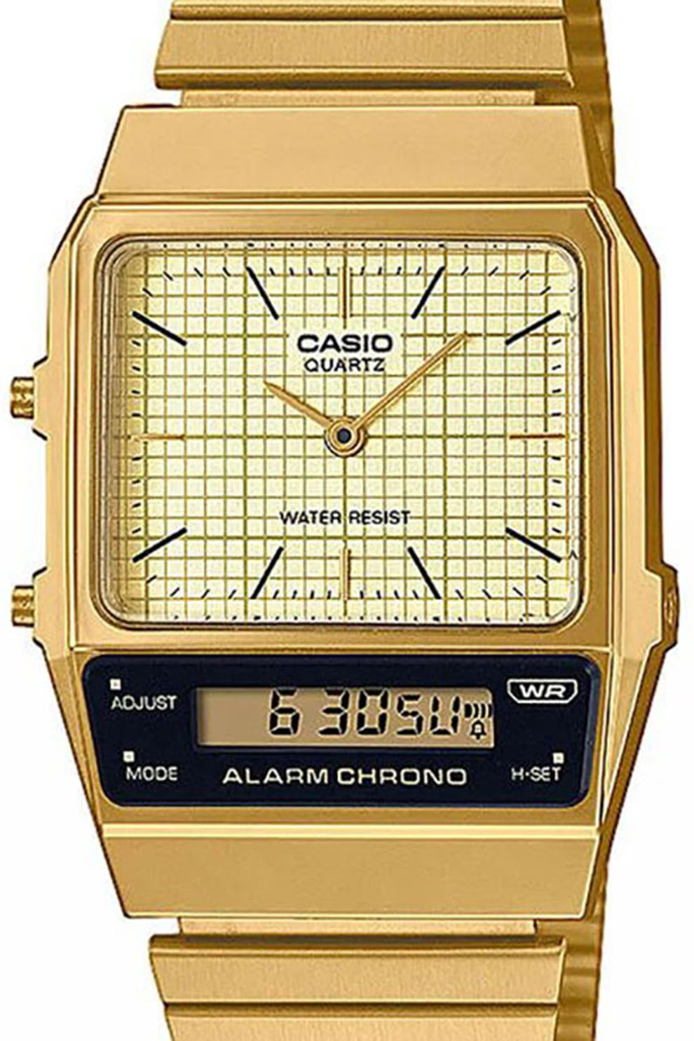 Casio, Ceas digital cu bratara metalica, Auriu - eMAG.ro