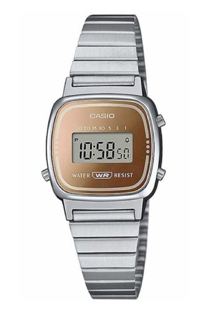 Casio, Ceas digital cu bratara de otel inoxidabil, Argintiu - eMAG.ro
