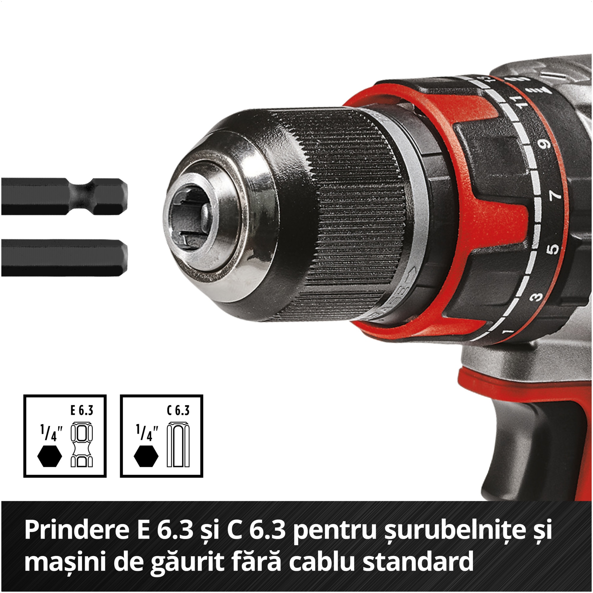 Set 42 biti Einhell M-CASE 49118953, 25 mm, biti 50 mm, suport magnetic ...