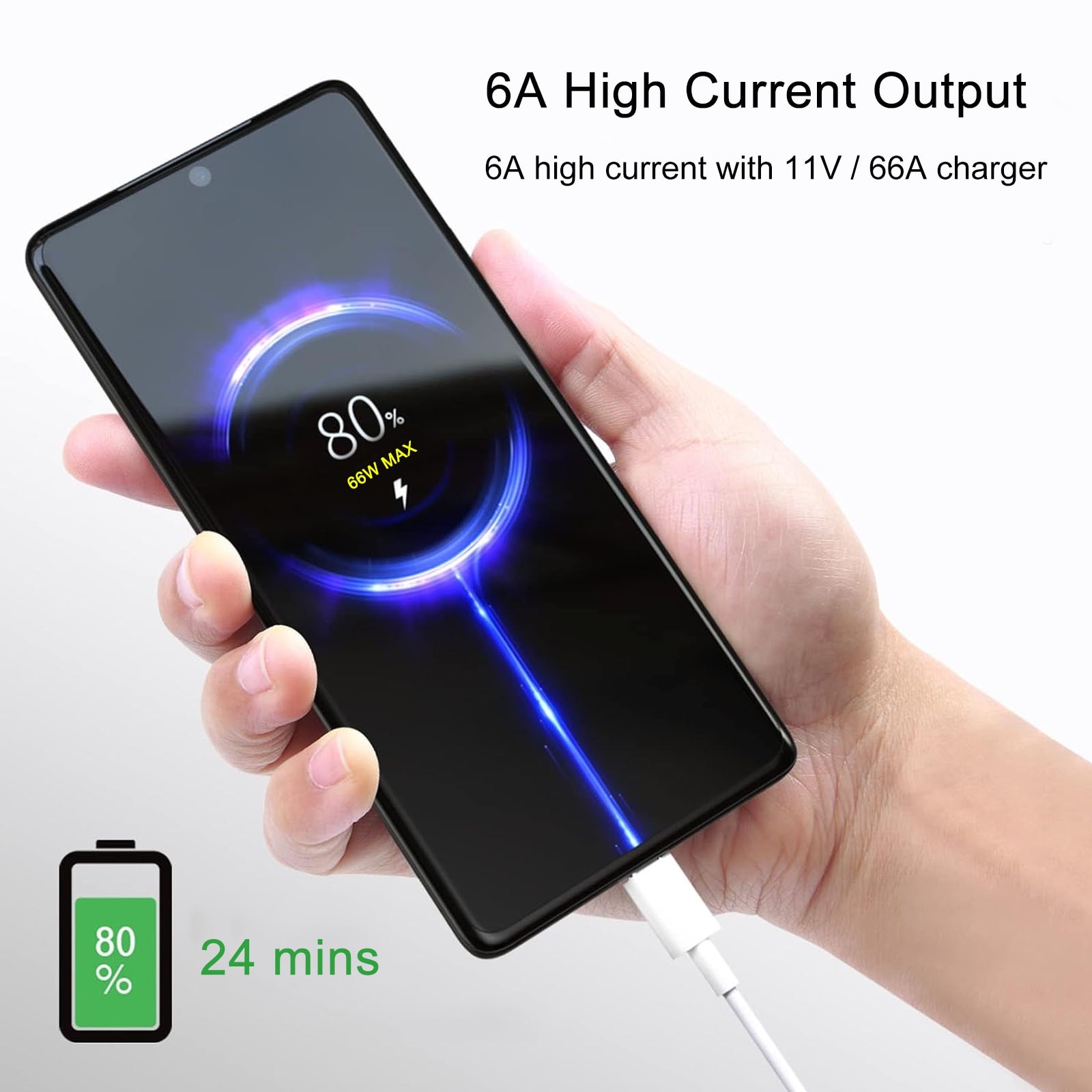 Adat és gyorstöltő kábel, Axroad Mall, 1 m, Áram 6A-ig, 66W, USB-C Type ...