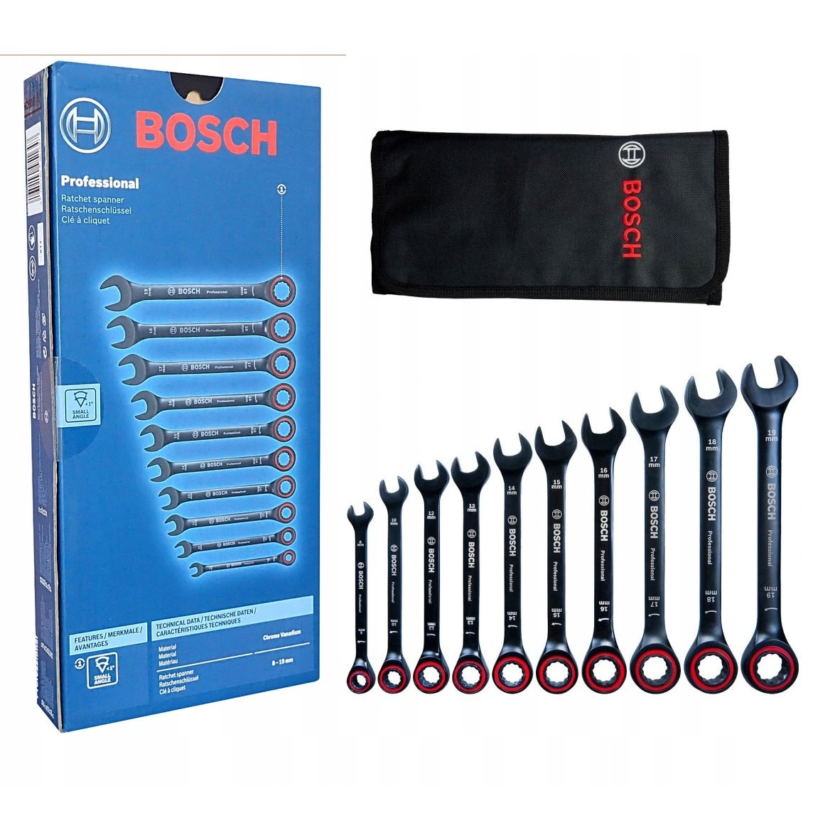 Set chei combinate cu clichet, Bosch Profesional 10 buc - eMAG.ro