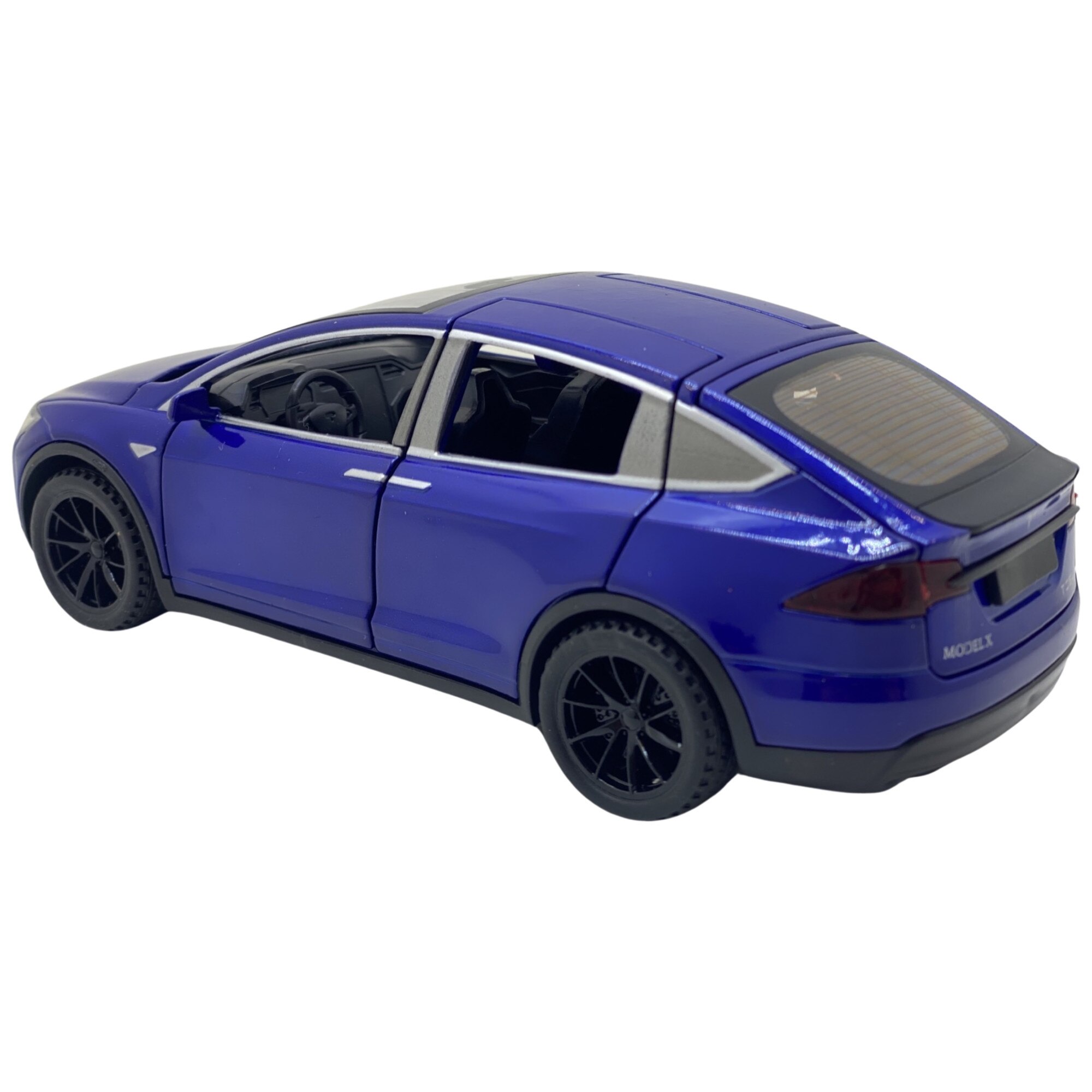Macheta metal Tesla X SUV scara 1:28 cu sunete si lumini, se deschid ...