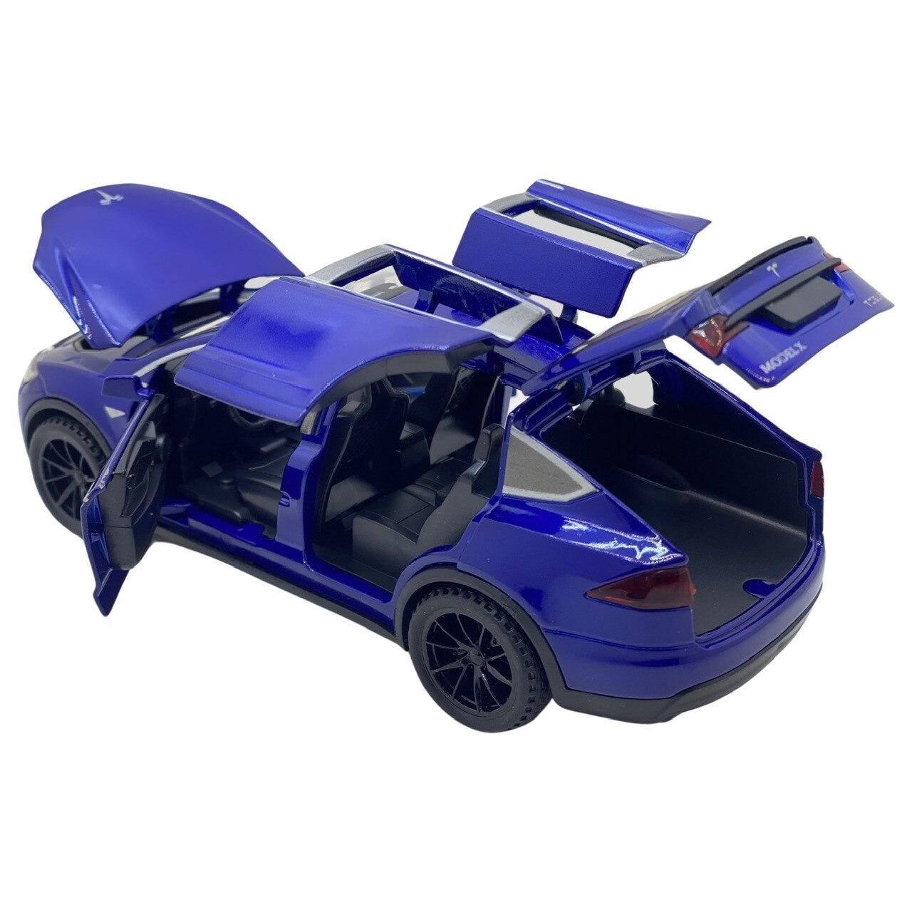 Macheta metal Tesla X SUV scara 1:28 cu sunete si lumini, se deschid ...