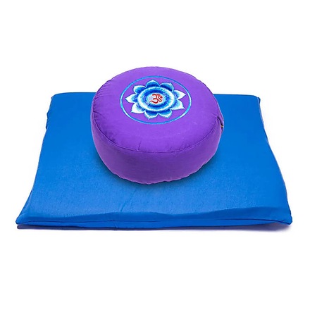 Комплект възглавници за медитация, OHM Purple, органичен памук, 2 части ...