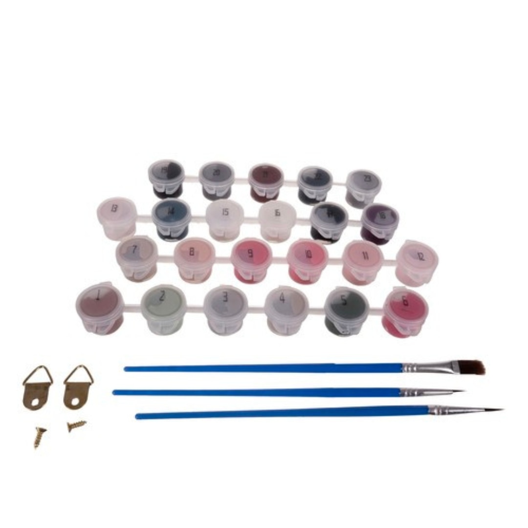 Set pictura pe numere, panza canvas pe rama lemn, dimensiune 40x50, 3 ...