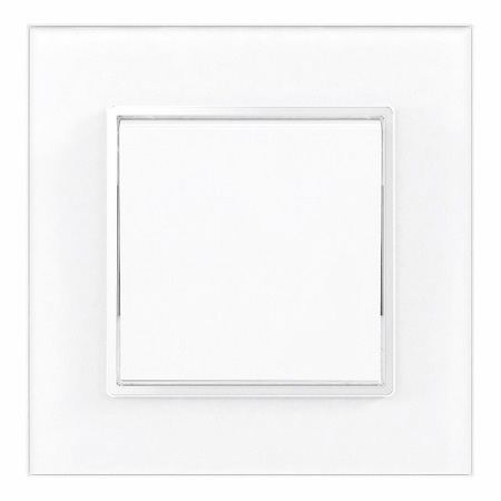 Intrerupator Cap Cruce, Alb, cu Rama din Sticla, 86x86mm - eMAG.ro