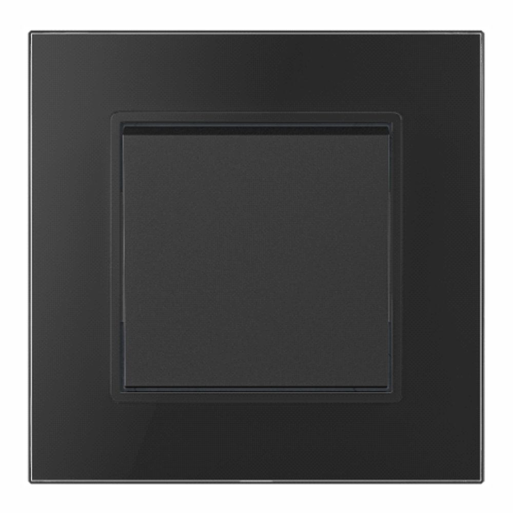 Intrerupator Cap Scara, Negru, cu Rama din Sticla, 86x86mm - eMAG.ro