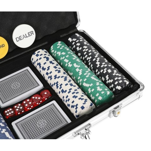 Set De Poker 300 Jetoane, CloudVisionMarket ®, Servieta Aluminiu, 5 ...