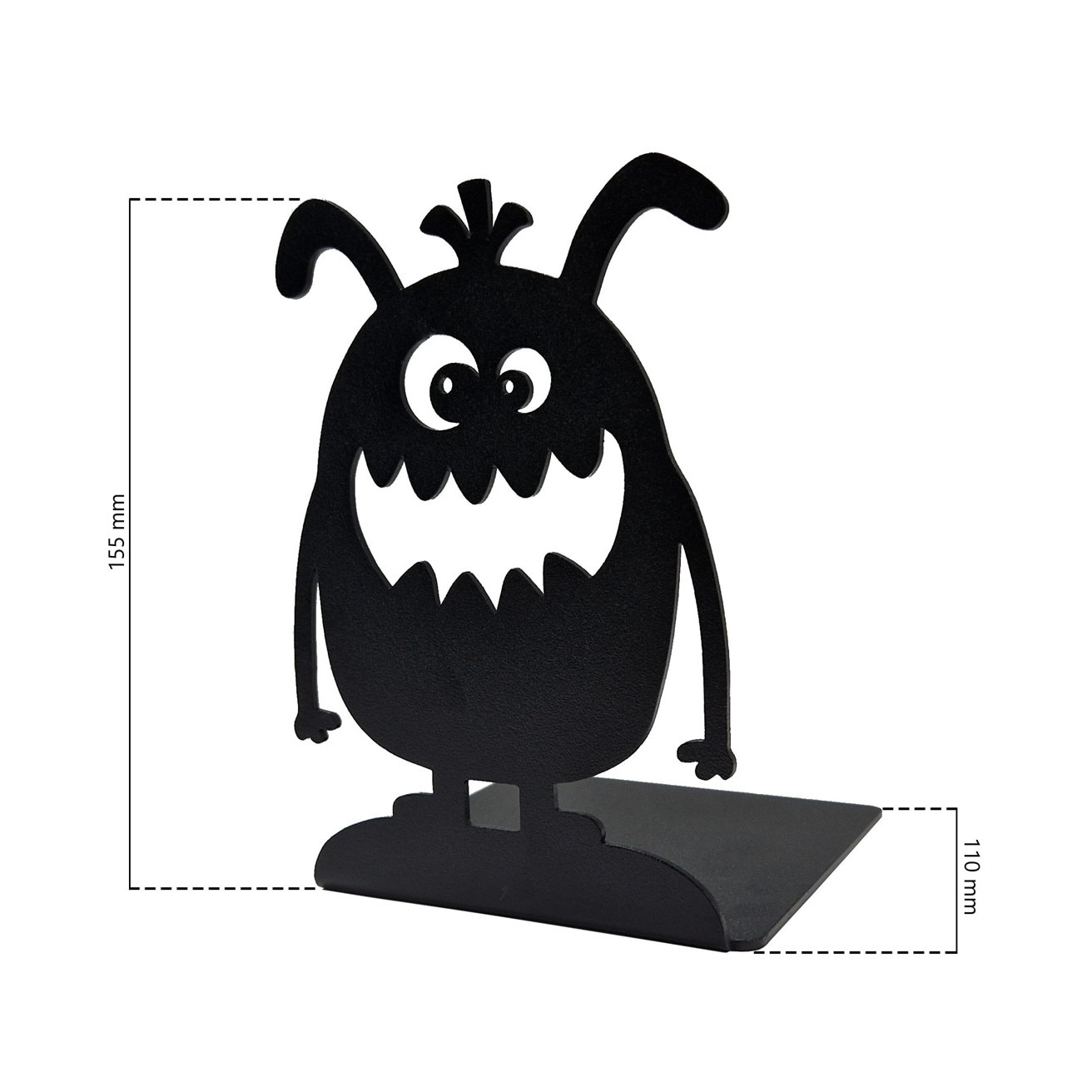 Suport de carte Monstru, Otel, 155 x 110 mm, Negru mat - eMAG.ro