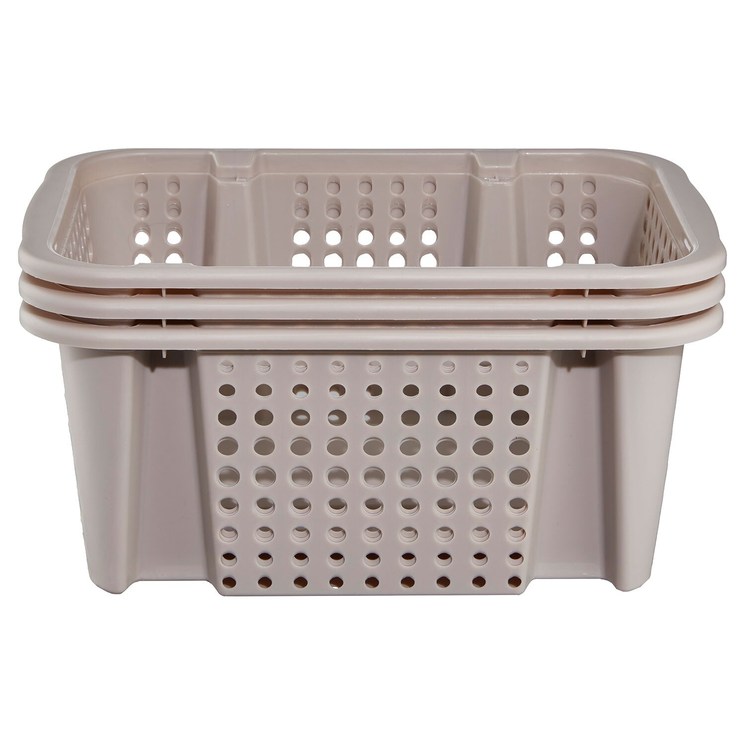 Set 3 cosuri fara capac stivuibile Easy Home, 29 x 19 x 12, 2 cm, bej ...