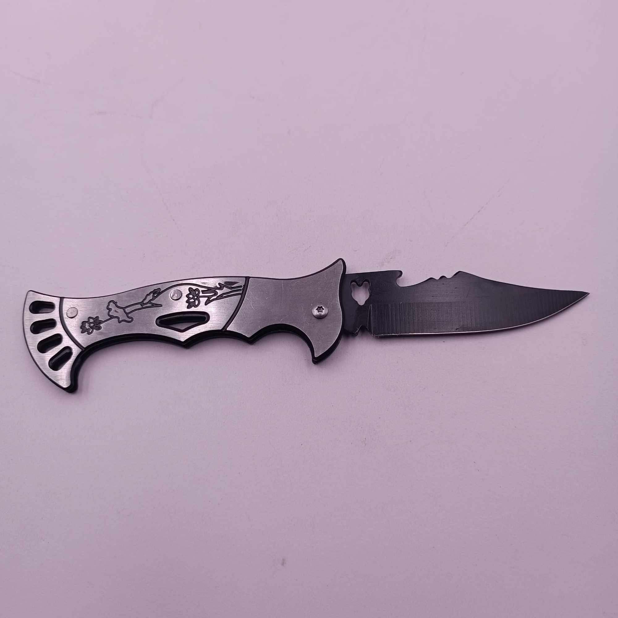 Briceag Simplu din Otel Inoxidabil, Model W41 Flori, Desfacator, Gri ...