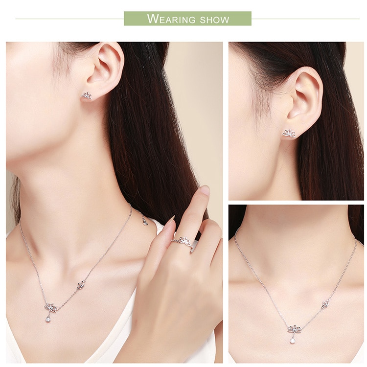 Set argint floare de lotus 21123 - eMAG.ro