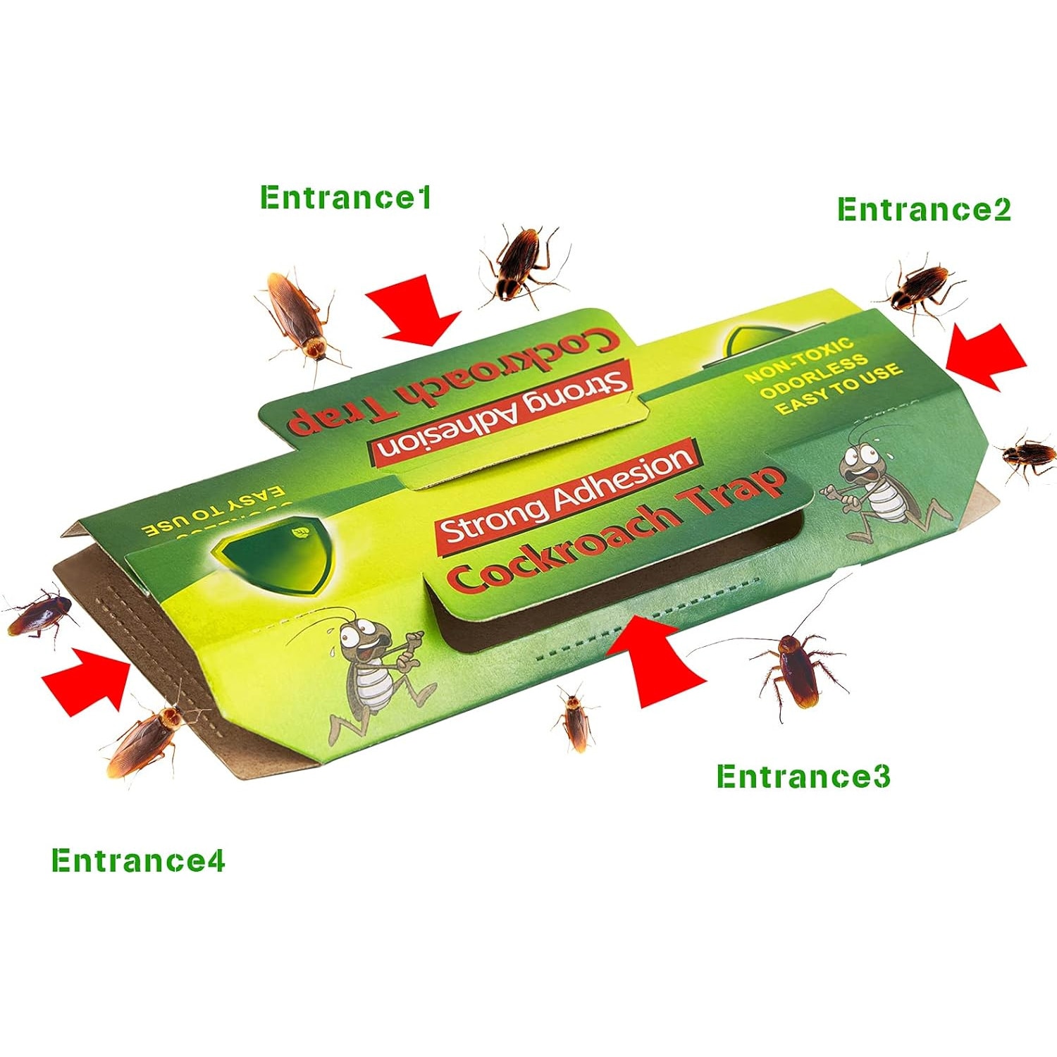 Комплект от 30 Trap a Roach Cockroach House, JENUOS®, с лепило и ...