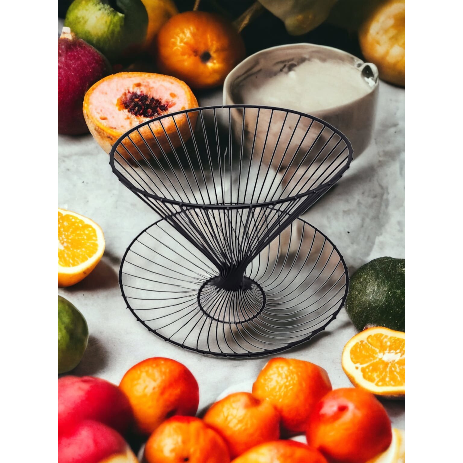 Fructiera metal etajata conica, negru - eMAG.ro