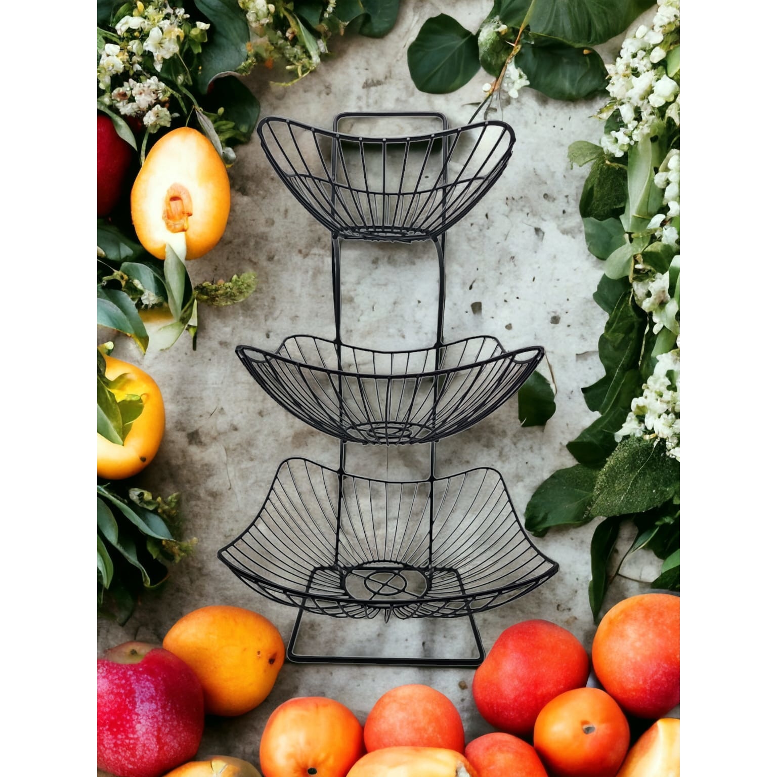 Fructiera metal 3 etaje, neagra - eMAG.ro
