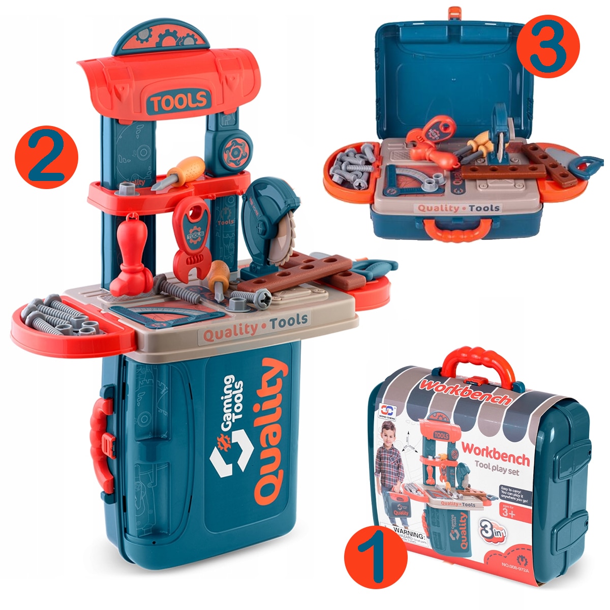 Trusa de bricolaj pentru copii, cutie pliabila, unelte, ferastrau Z732 ...
