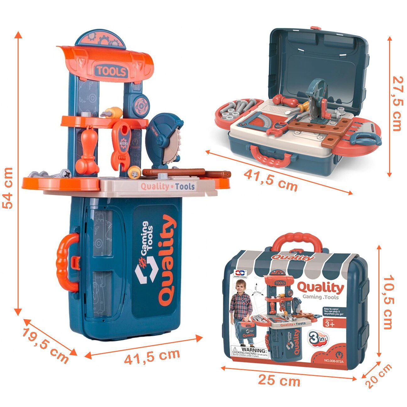 Trusa de bricolaj pentru copii, cutie pliabila, unelte, ferastrau Z732 ...