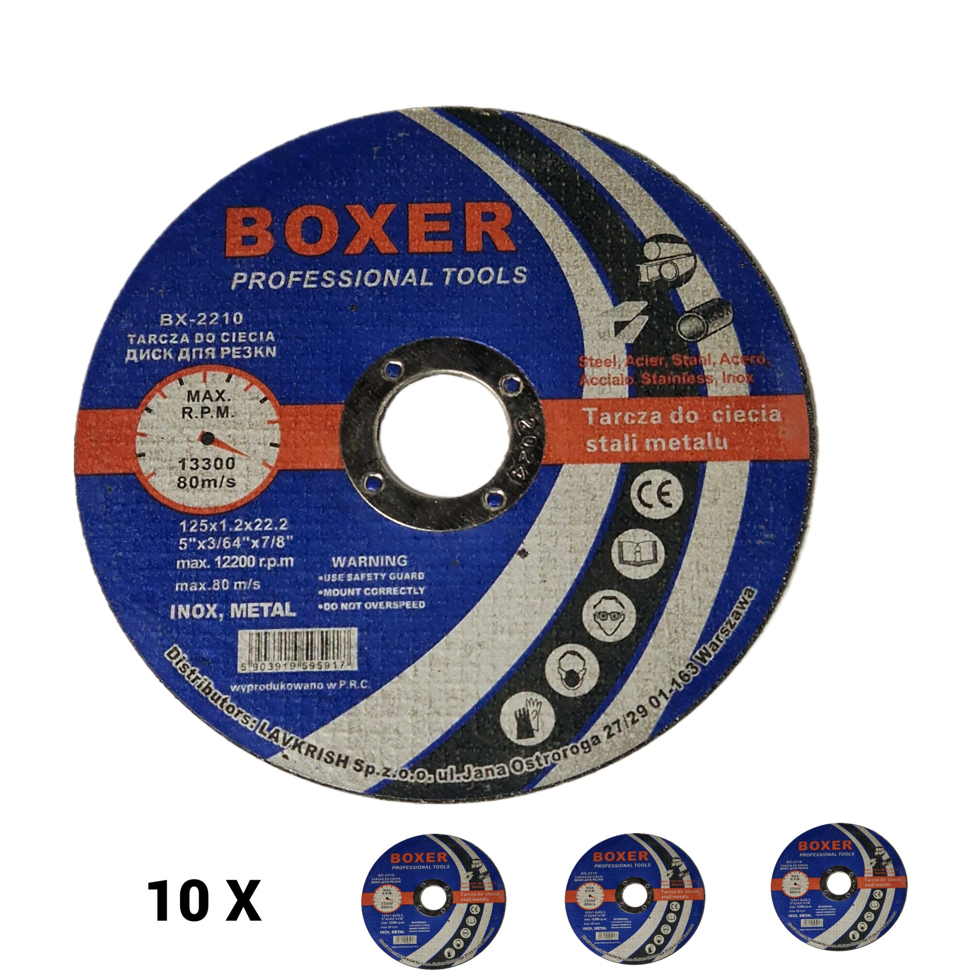 Set 10 panze disc flex pentru taiere inox, metal, 125x1, 2x22, 2 mm - eMAG.ro