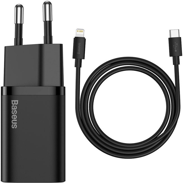 Incarcator telefon, Baseus, USB-C, 25W, Negru - eMAG.ro