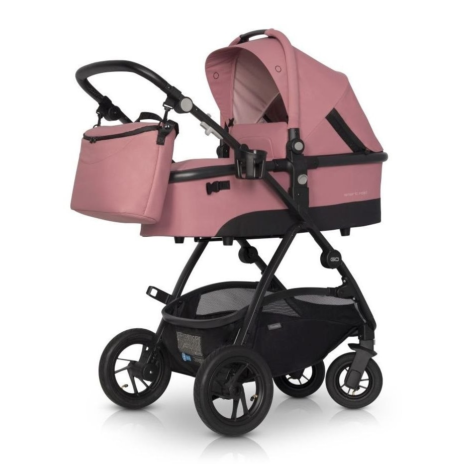 Carucior pentru copii, EasyGo, Aluminiu/Textil, Cu husa ploaie, Roz ...