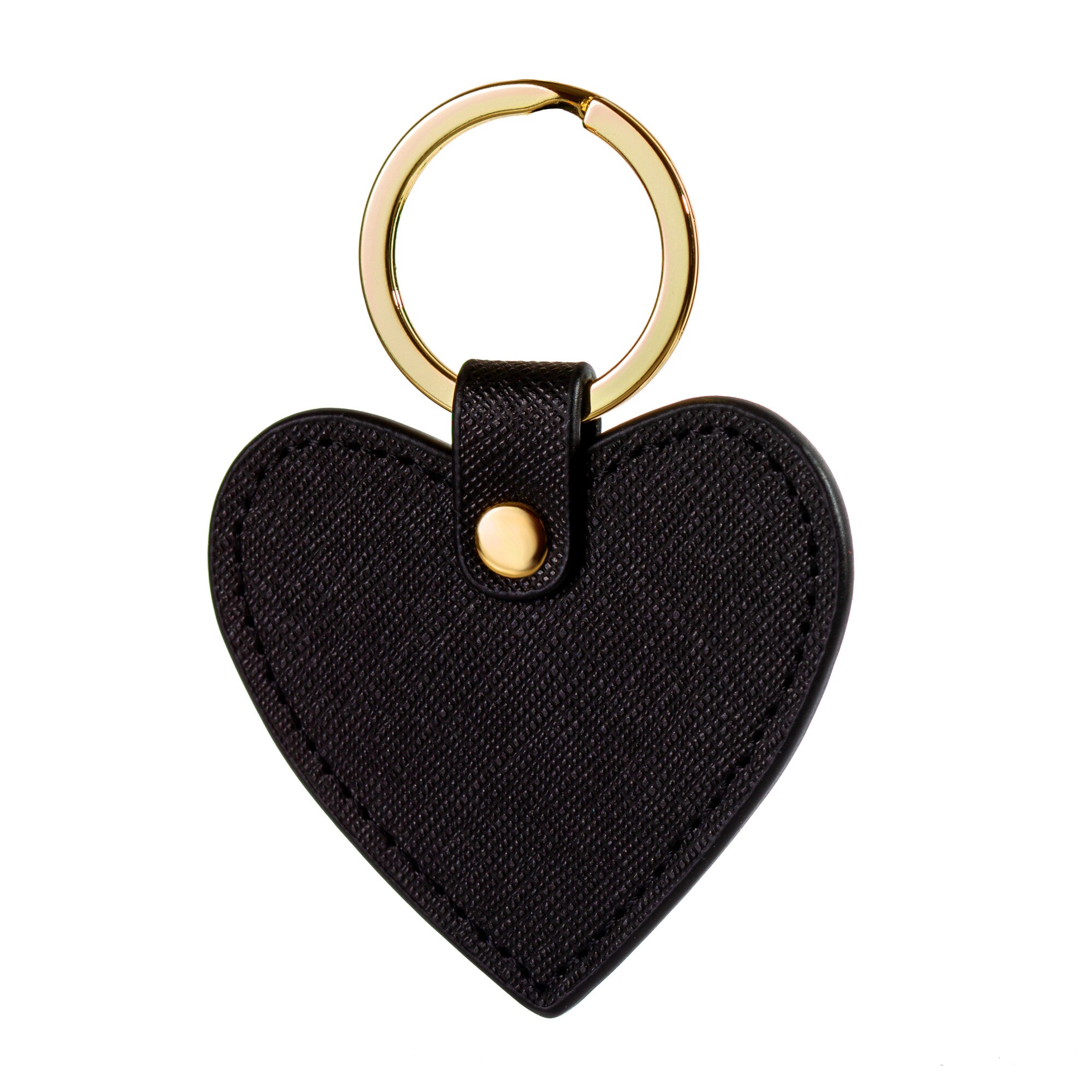 Breloc din piele Saffiano Luxury Inima Negru - eMAG.ro