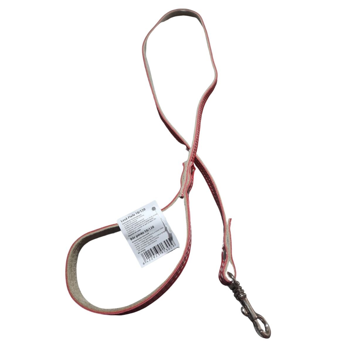 Lesa pentru caine din piele naturala rosie, 10 mm latime, 1200 mm ...