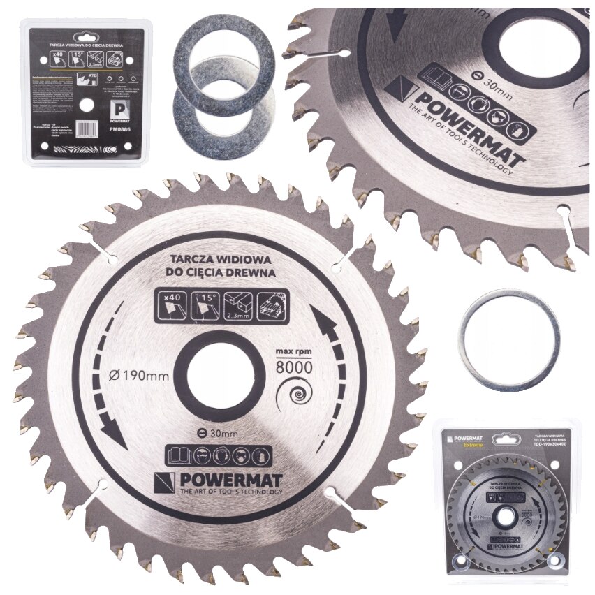 Disc circular pentru lemn, 190 x 30, 40 dinti, vidia, Powermat - eMAG.ro