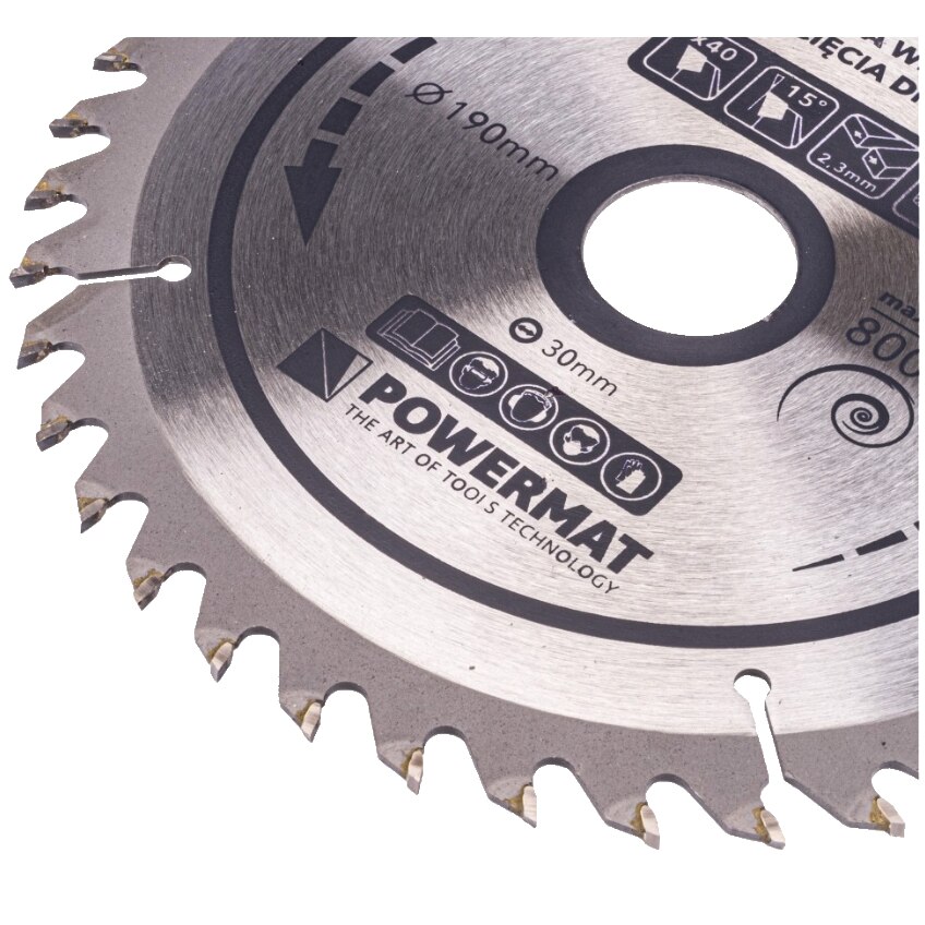 Disc circular pentru lemn, 190 x 30, 40 dinti, vidia, Powermat - eMAG.ro