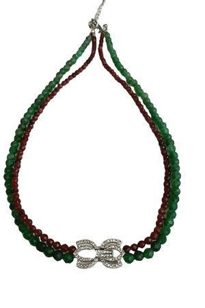 Colier elegant dublu sir pentru o stare pozitiva, realizat cu pietre ...