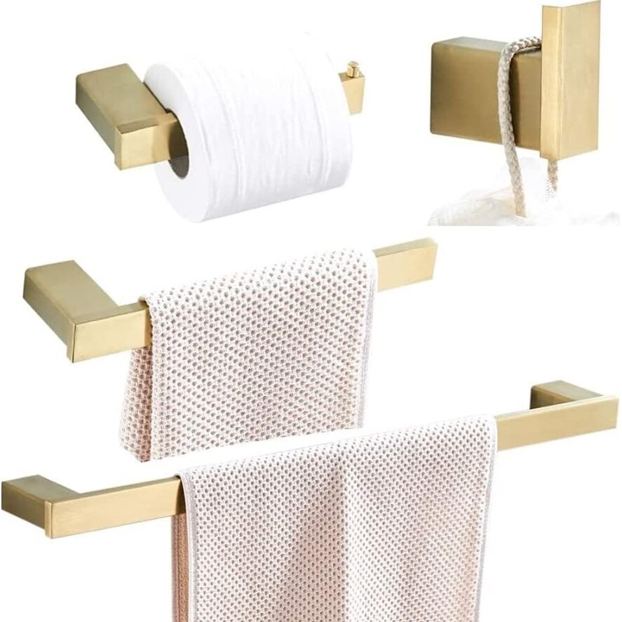 Suport din metal, auriu periat, pentru hartie igienica, din otel ...