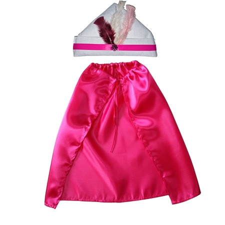 Costum pelerina si coif Imparateasa/Regina 70cm, roz aprins, unisex ...