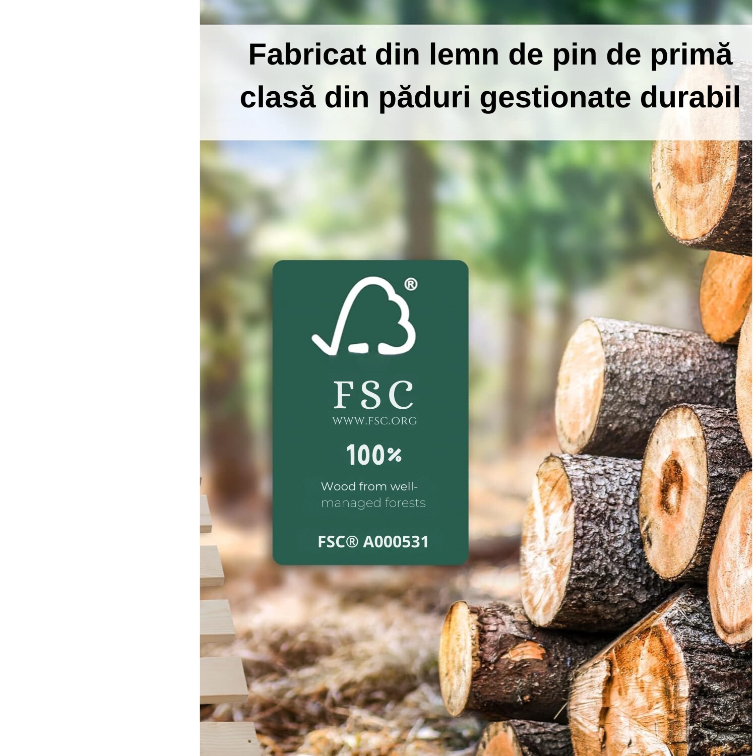 Panou decorativ Mobleto® verdeata, MDF, 50x50CM, Riflaj din Lemn, Panou ...