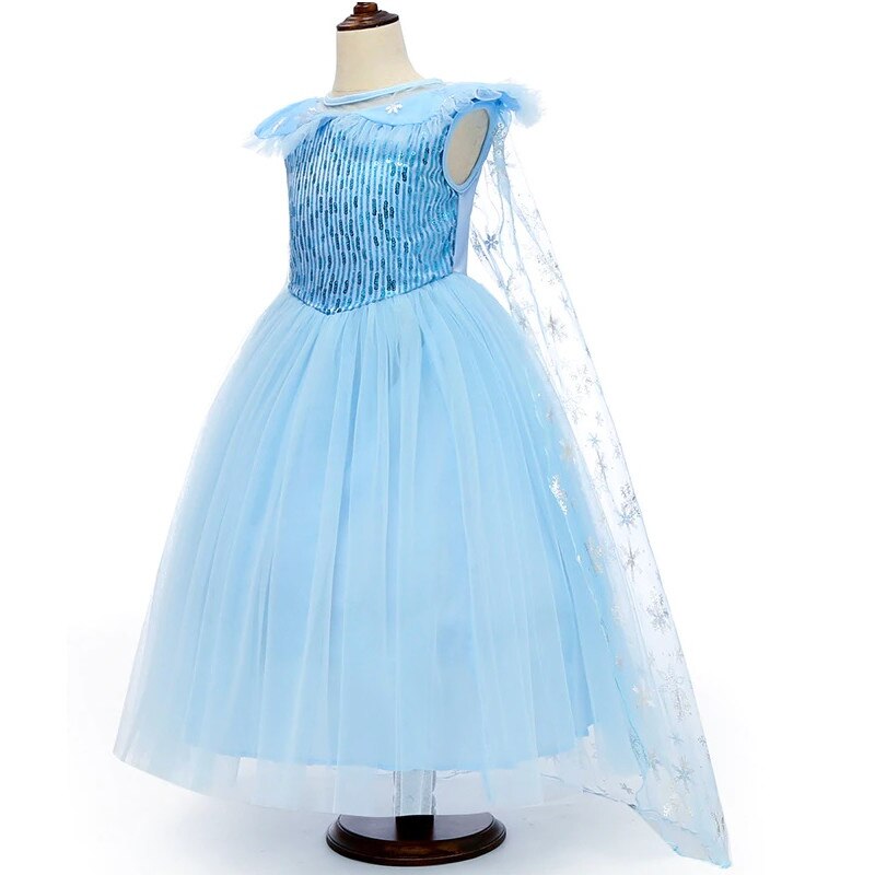 Costum Elsa Frozen, Hopki, 3-4 ani, 98-104 cm, Albastru - eMAG.ro
