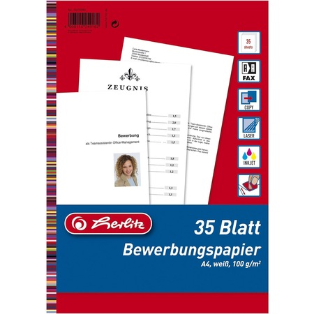 Set 35 coli carton lucioase albe a4 100 gr/m cub, Herltz - eMAG.ro