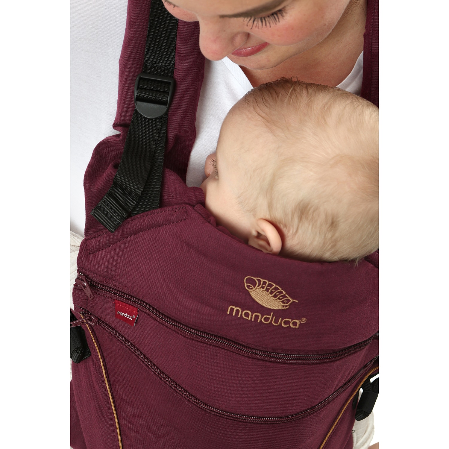 Marsupiu pentru bebelusi Manduca XT Denim Berry, pana la 20 kg, 3 pozitii - eMAG.ro
