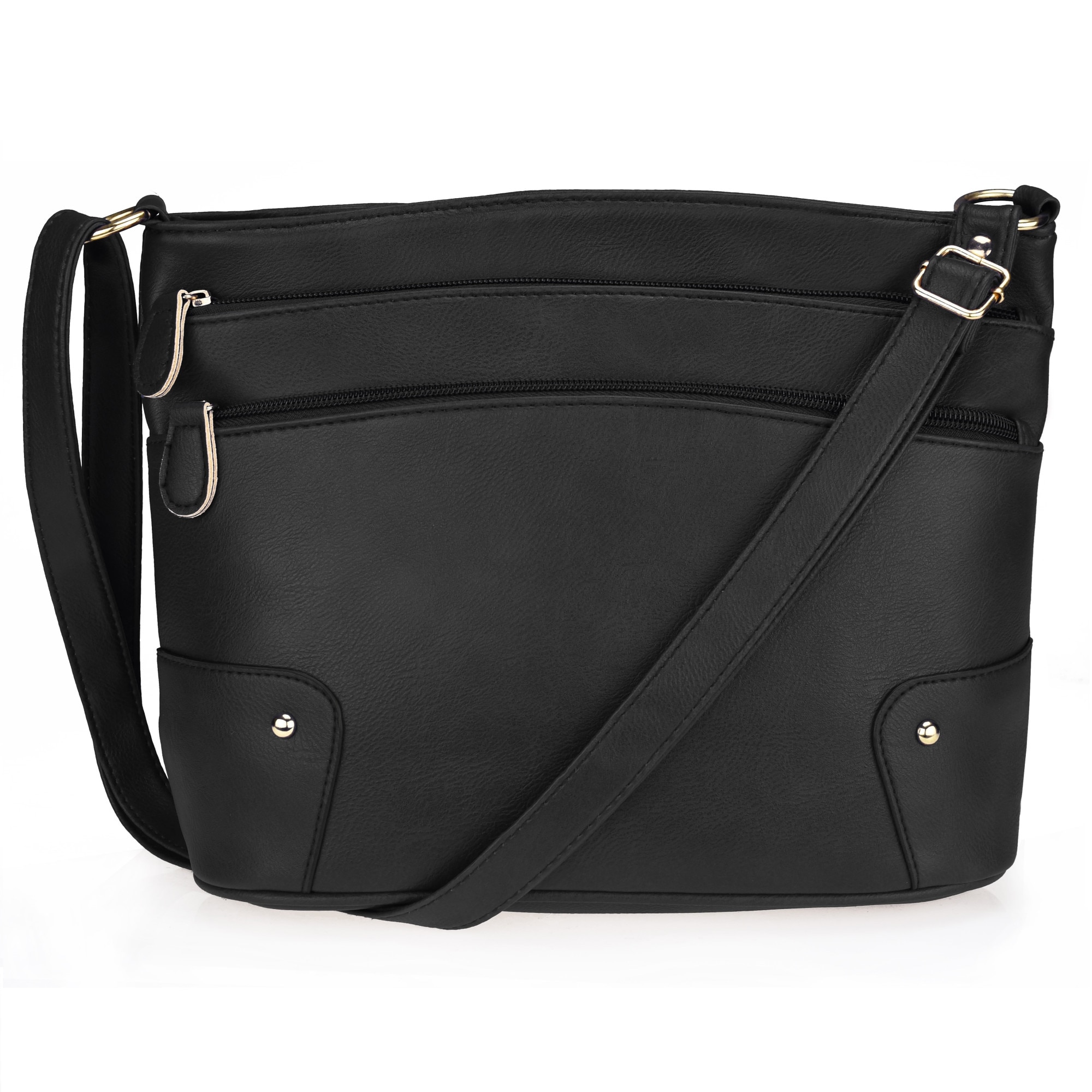 Geanta de umar dama, Adleys, Piele ecologica, FB306, 22x28x13 cm, Negru ...