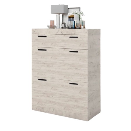 Dulap pantofar Sonata 800, Everest, Stejar Kraft Alb, 80 x 38 x 105 cm ...