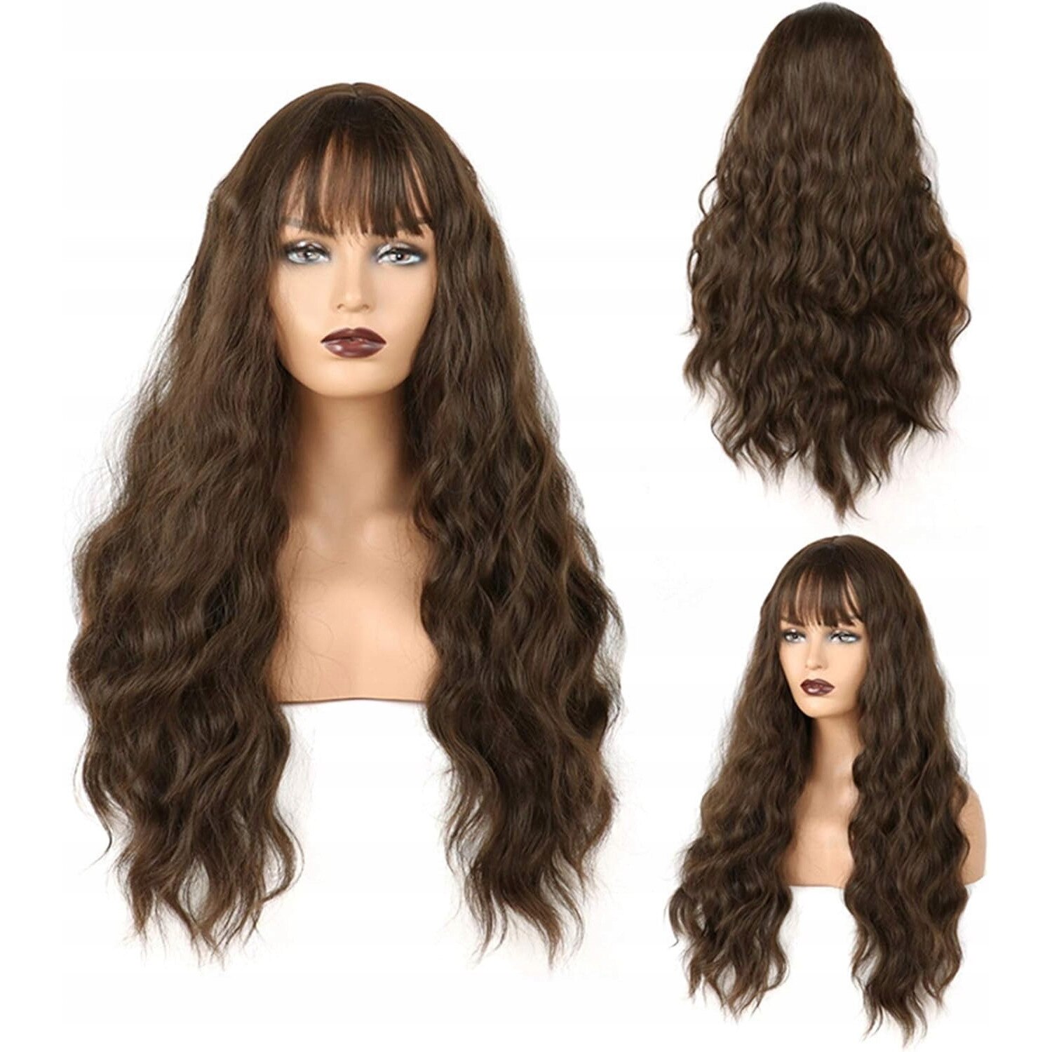 Peruca de dama, Par sintetic, Lung, Ondulat, Saten, 65 cm - eMAG.ro