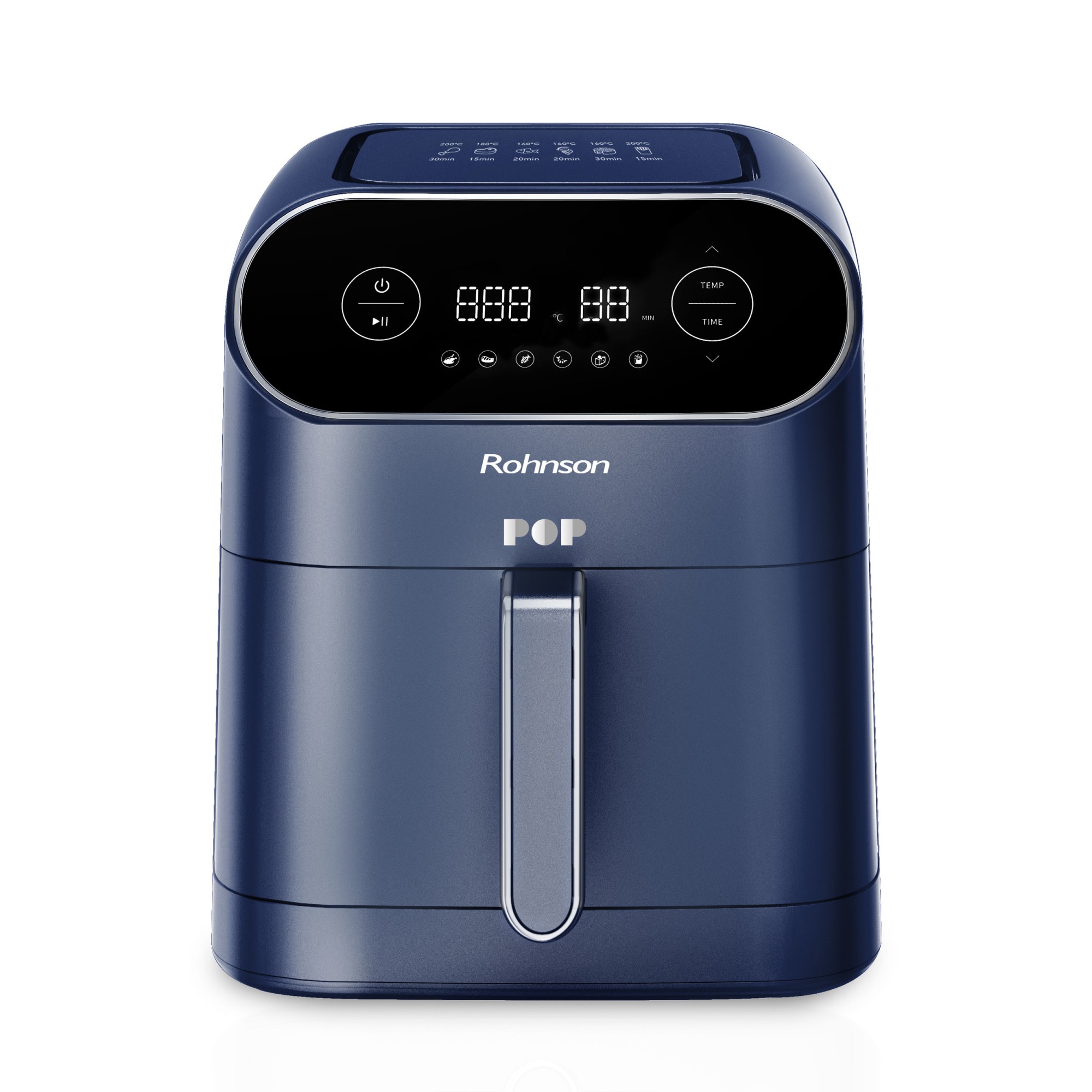 Friteuza cu aer cald Rohnson R2859B Blue, 1800W, volum recipient 7L, 6 programe automate de ...