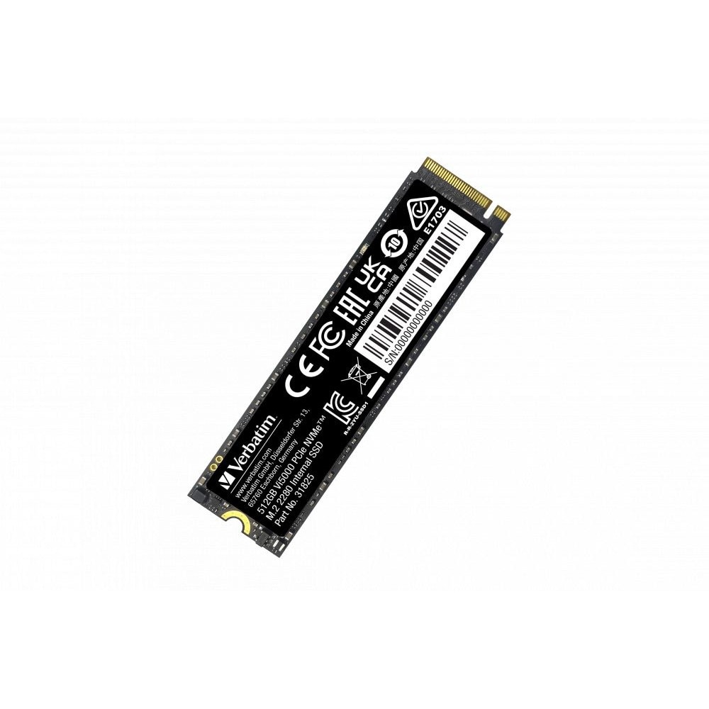 Solid-State Drive, Verbatim, SSD, M.2, 512 GB, 2500 MB/s, 5000 MB/s ...