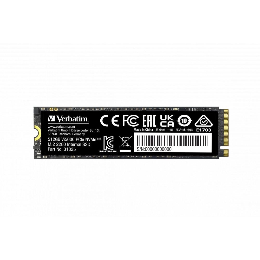Solid-State Drive, Verbatim, SSD, M.2, 512 GB, 2500 MB/s, 5000 MB/s ...