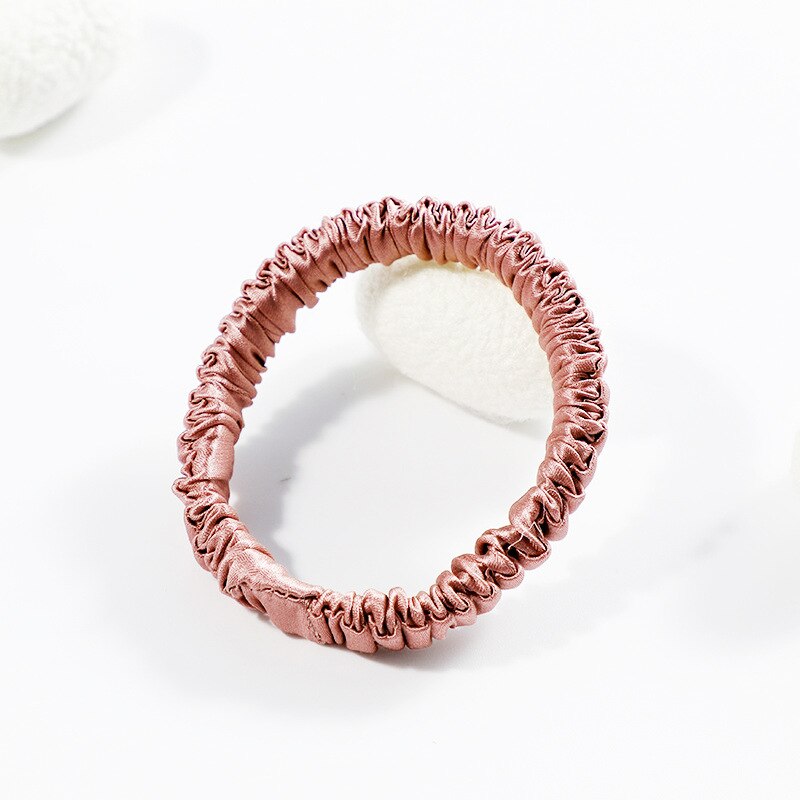 Elastic pentru par din matase naturala pura 100% Alhena®, roz pal - eMAG.ro