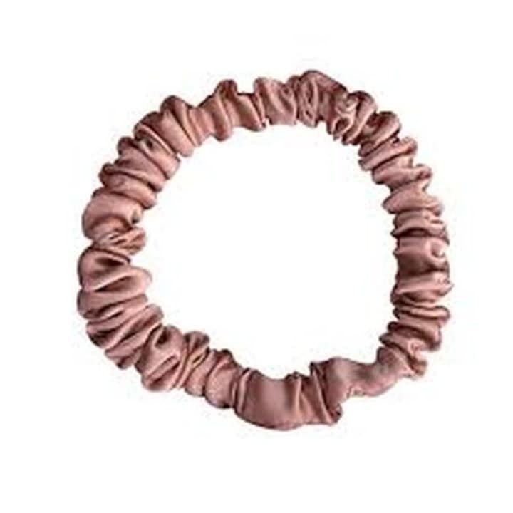 Elastic pentru par din matase naturala pura 100% Alhena®, roz pal - eMAG.ro