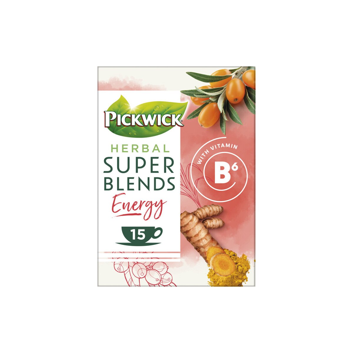 Ceai, cu curcuma si vitamina B6, 15 pliculete x 1, 5g, Super Blends ...