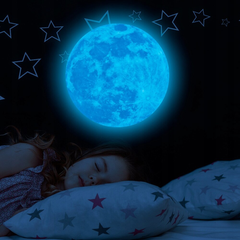 Set 563 Autocolante decorative fluorescente, model stele si luna ...