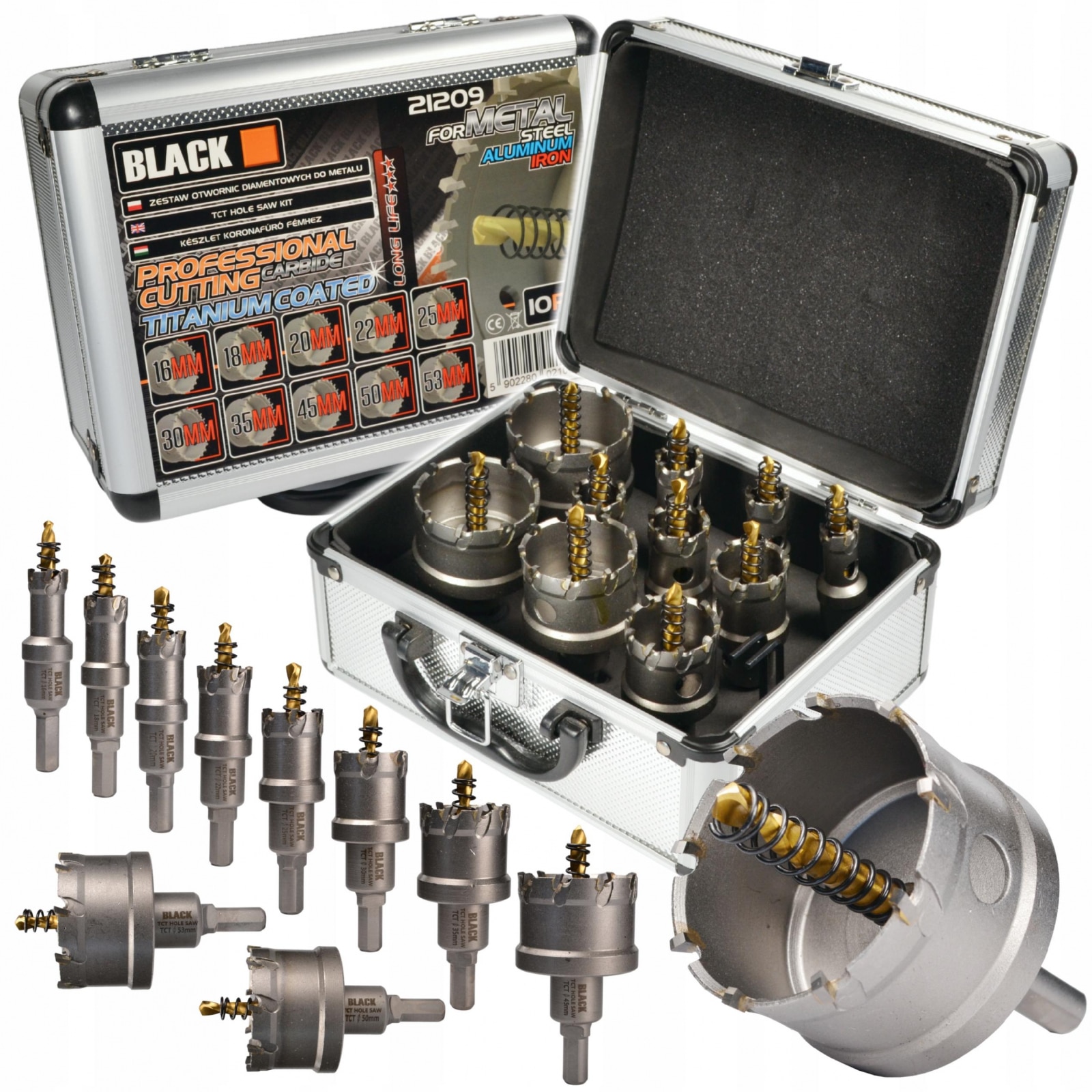 Set carote 16-53mm cu vidia pentru metal burghie din titan 10piese ...