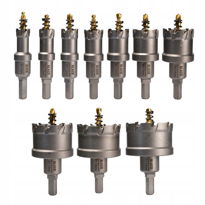 Set carote 16-53mm cu vidia pentru metal burghie din titan 10piese ...