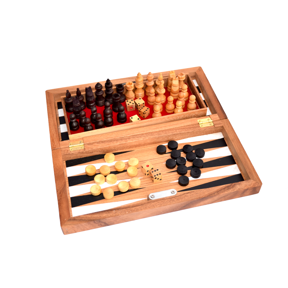 Set de sah si table, Lemn, 32x31cm, Maro - eMAG.ro