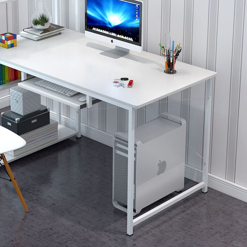 Birou cu biblioteca, Alb, modern, Rebiko, 110x120x55 cm, MDF - eMAG.ro