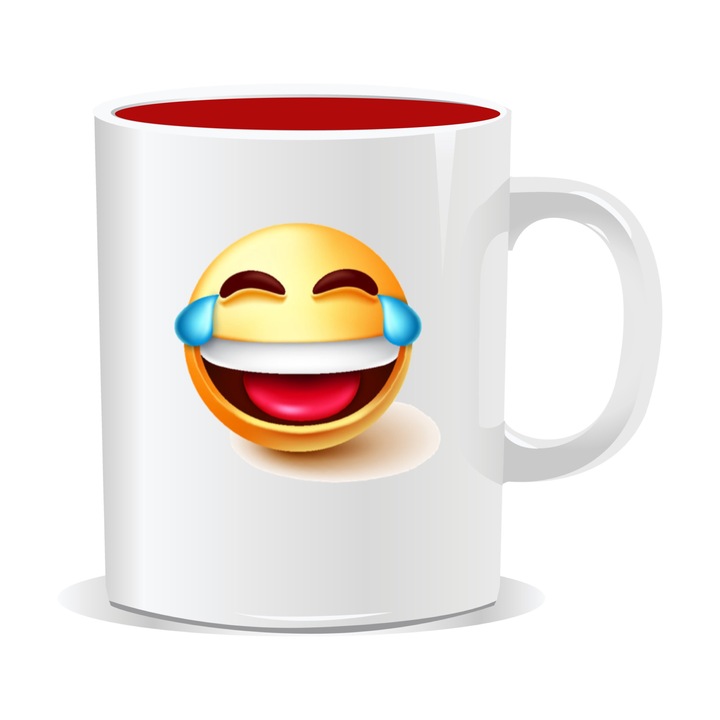 Cana personalizata cu Emoji, Emoji vesel, Cadoul ideal, Vesel din fire ...